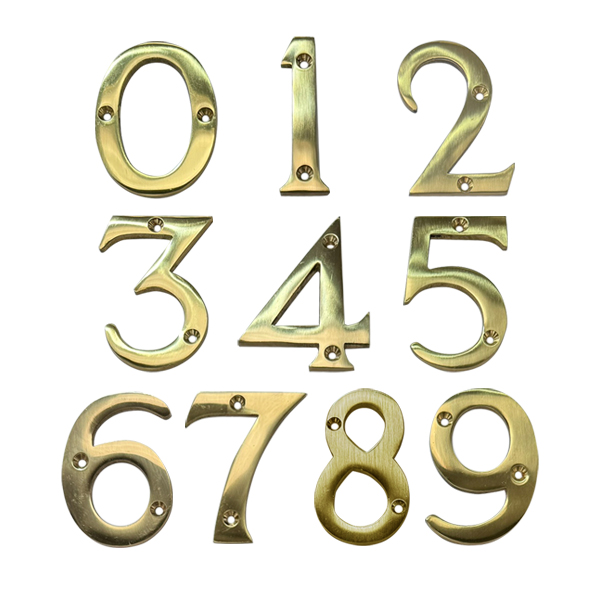 76mm Numeral – Face Fix – Polished Brass | Welling UK