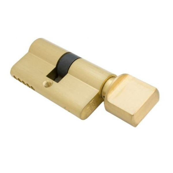 Euro Profile Cylinder Key & Turn – Keyed to Differ – Satin Brass ...