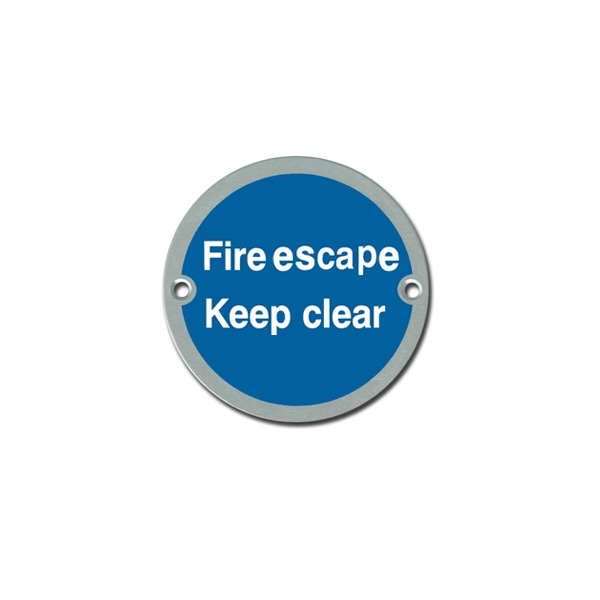 Circular Fire Door Signs – Drilled & Countersunk – Satin Stainless ...