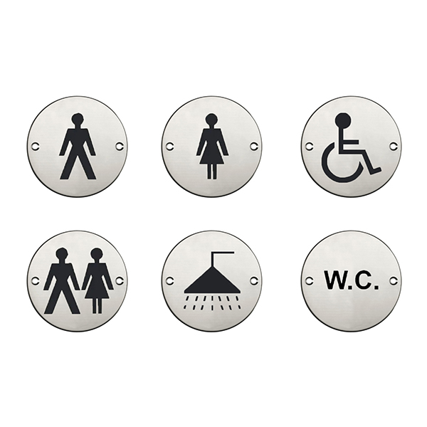 Pictogram Circular Signs – Drilled & Countersunk – Polished Stainless ...